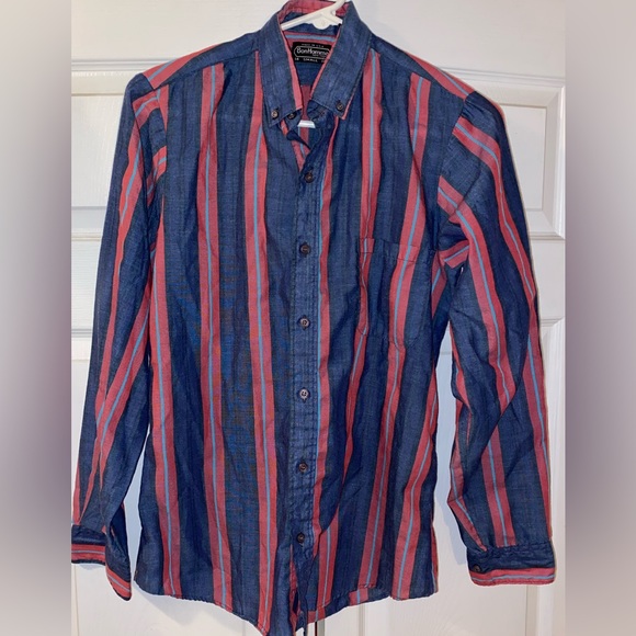Shirts | Vintage Blue And Pink Button Up Bonhomme Top | Poshmark